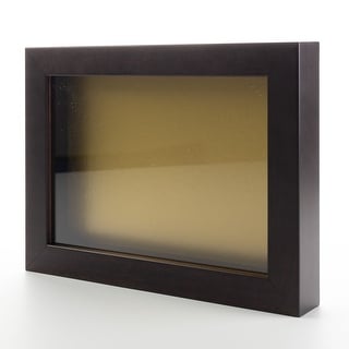 Dark Brown 12x24 Wood Shadow Box with Gold Acid-Free Backing - With 5/8 ...
