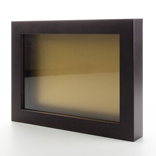 Dark Brown 20x20 Wood Shadow Box with Gold Acid-Free Backing - With 5/8 ...