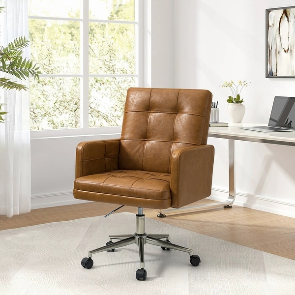 Lorenz Modern Vegan Leather Height adjustable Office Chair with 5 Wheels by HULALA HOME On Sale Bed Bath Beyond 37477613