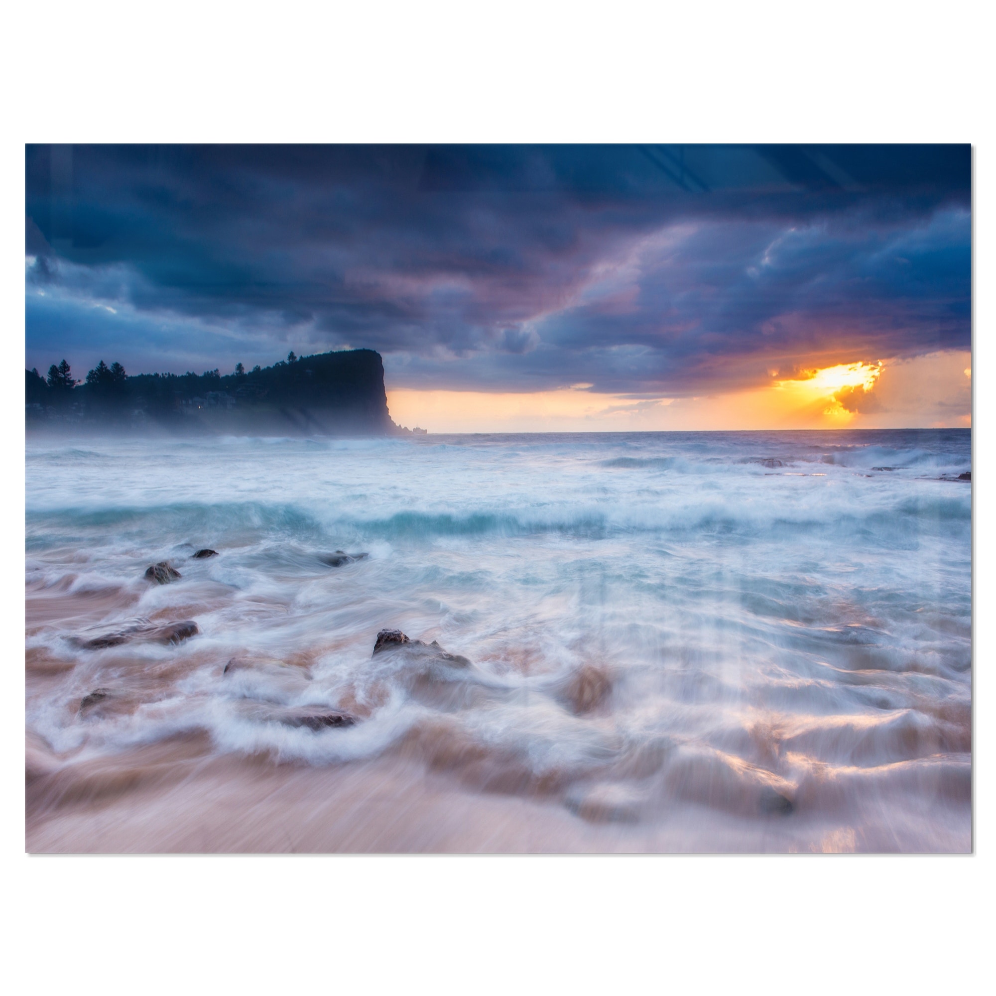 Incredible View of Typical Sunrise - Seashore Glossy Metal Wall Art ...