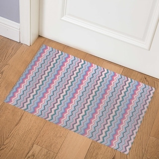 BOHO CHEVRON BLUE Indoor Floor Mat By Kavka Designs - Bed Bath & Beyond ...