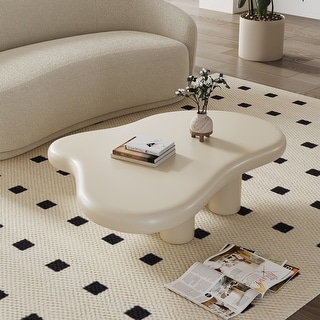 48.5 In Fiberglass Tabletop Modern Cloudy Shape End Table - Bed Bath ...