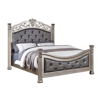 Upholstered HB and FB Bed in Antique Silver - Bed Bath & Beyond - 40953402