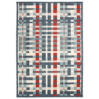 Liora Manne Portofino Hudson Plaid Indoor/Outdoor Rug Nautical - Bed ...