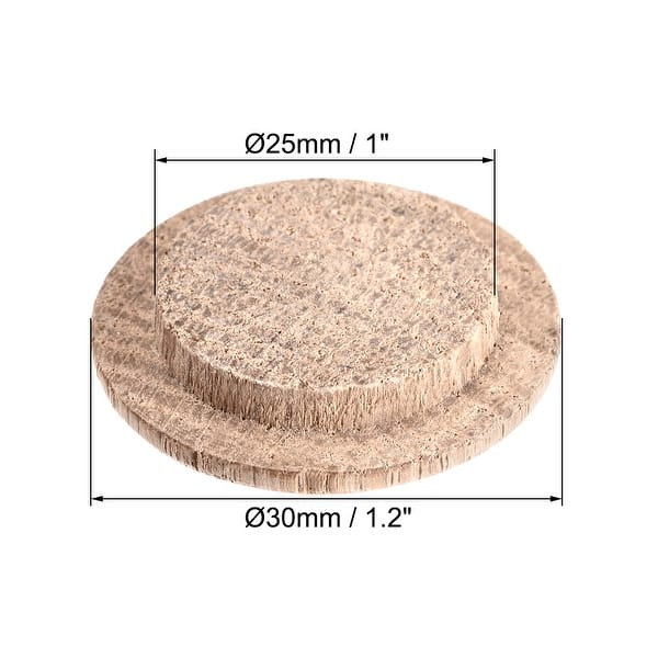 Wood Button Plugs 1 Inch Oak Hardwood Screw Hole Furniture Plugs 5 Pcs ...