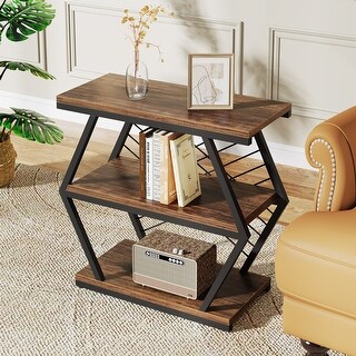 3-tier Rectangular End Side Table with Metal Frame for Living Room ...