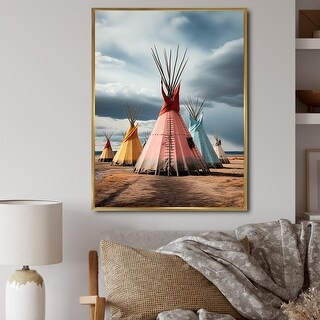 Designart "Pink Native Tipi Path To Spirituality" Native American Art ...