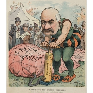 Waiting For The Balloon Ascension 1902 Cartoon Depicting J Pierpont ...