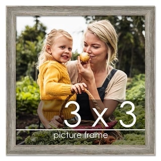3x3 Distressed/Aged Contrast Grey Complete Wood Square Picture Frame ...