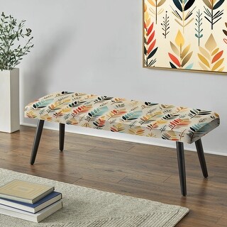 Designart - Ivory Boho Accents - Chevron Upholstered Bench - Glam Bench ...
