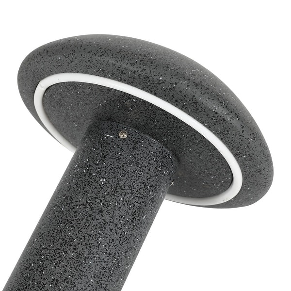 Speckled Grey Cement Mushroom-Top LED Solar Bollard Light - Bed Bath ...