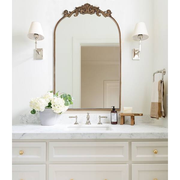 Traditional Arch Mirror, Antique Gold Mirror, Carved Elegant Arch ...