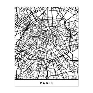 Paris France Paris France Black City Street Map Maps Art Print/Poster ...