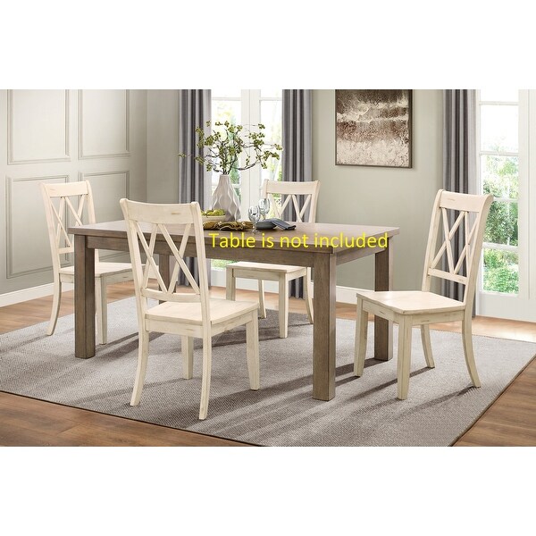 Side Chairs Pine Veneer Transitional Dining Room Furniture White