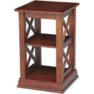 Solid Hardwood Accent Table with Center Shelf, Ready to Assemble - Bed ...