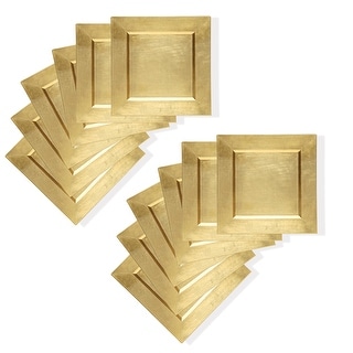 Gold Square Charger Plate 13" Set of 12 - 13" W x 0.5" H x 13" D - Bed ...