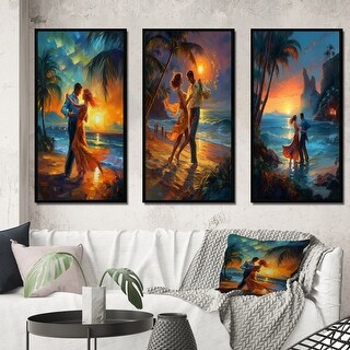 Designart "The Couple'S Dance Of Love III" Romantic Framed Wall Art Set ...