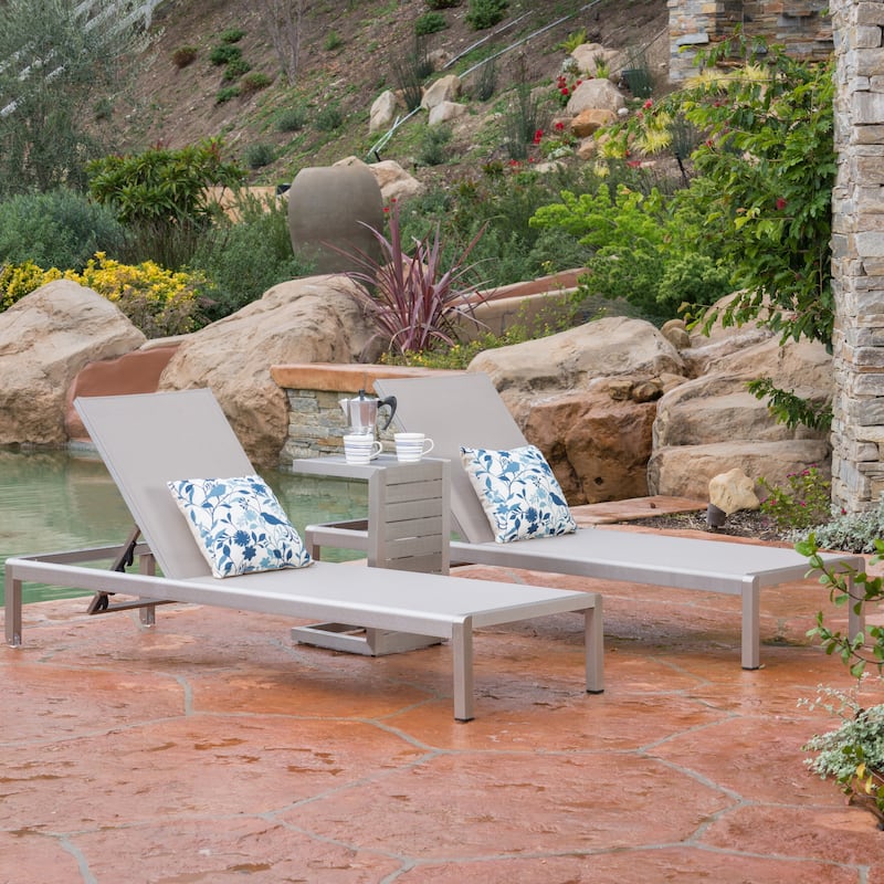 Cape Coral Mesh/ Aluminum Outdoor Chaise Lounge (Set of 4) by ...