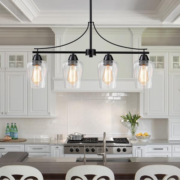 4-Light Linear Kitchen Island Chandelier for Dining Room - 29 - Bed ...