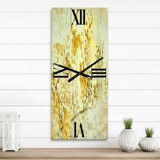Designart 'Yellow Flower Grunge Art' Modern Wall Clock Decor - Bed Bath ...