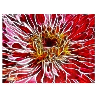 Dark Red Digital Art Fractal Flower - Large Floral Glossy Metal Wall ...