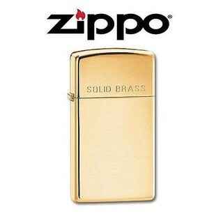 Windproof Slim High Polish Brass Lighter with Solid Brass Engraved ...