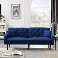 70" Linen Double Sofa Bed with Split Backrest - Bed Bath & Beyond ...