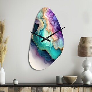 Blue Purple Abstract Geode II - Abstract Marble Large Wall Clocks ...