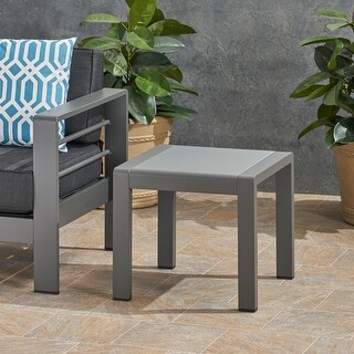 Pool Coffee Table Square Accent Table Outdoor Side Table Aluminum Frame ...