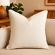 Homey COZY Ivory Linen-Style Throw Pillow - With Decorative Stitching ...