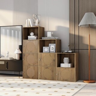 Multifunctional Rattan Storage Cabinet, Locker with Door - Bed Bath ...