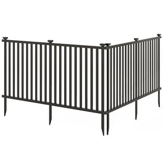 Black PVC Picket Fence Panels with Flexible Configuration, No-Dig ...