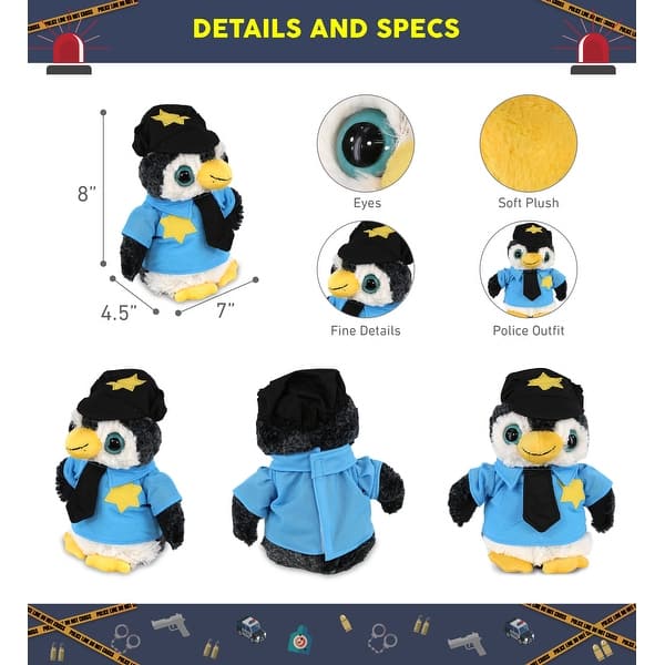 Dollibu Penguin Police Officer Plush Toy with Cute Cop Uniform and Cap ...