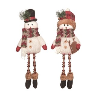 Transpac Christmas Plush Shy Snowman Shelf Sitter Set of 2 Christmas ...