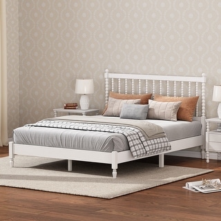 Traditional Platform Bed Queen Size Bed Frame - Bed Bath & Beyond ...
