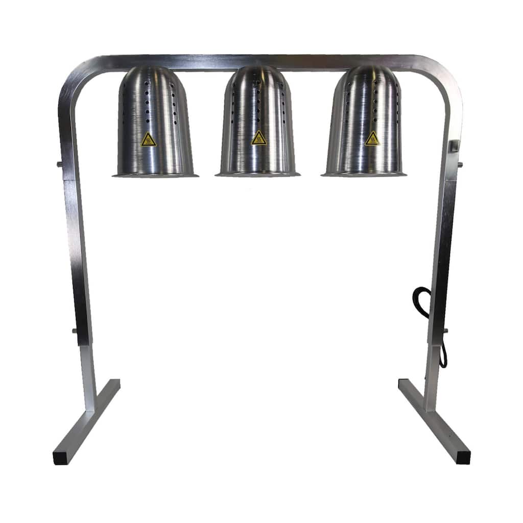 Metal Frame Standing Heating Lamp with 3 Inverted Shades, Silver ...