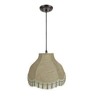 Aspen Creative 1-Light Fabric Lamp Shade Hanging Pendant, Off White - OIL RUBBED BRONZE - Bed ...