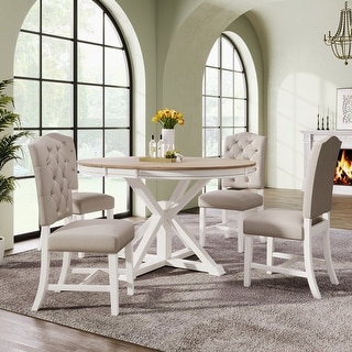 Functional 5-Piece Dining Table Set with Extendable Table and 4 ...