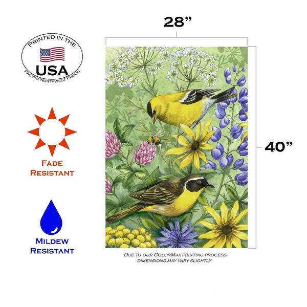 Floral Finches Outdoor House Flag 40" x 28" - Bed Bath & Beyond - 36402798