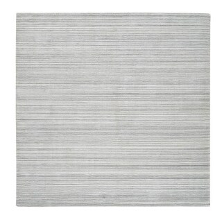 Hand Knotted Grey Modern and Contemporary with Wool Oriental Rug (10' x ...
