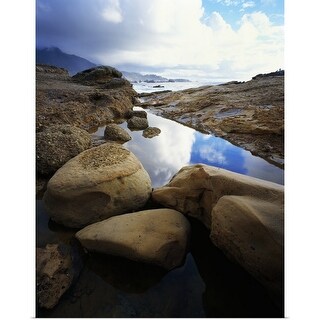 "Shoreline rocks and reflective tide pool, Point Lobos State Reserve ...