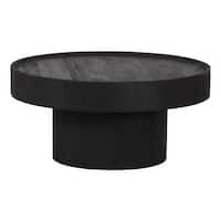Round Black Coffee Table Solid Wood Base - On Sale - Bed Bath & Beyond ...