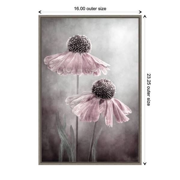 Duet of pink flowers by Mandy Disher Framed Canvas Art - Bed Bath ...