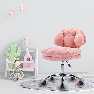Teddy Velvet Makeup Pink Home Office Chair Bling Desk, Nail Desk for ...