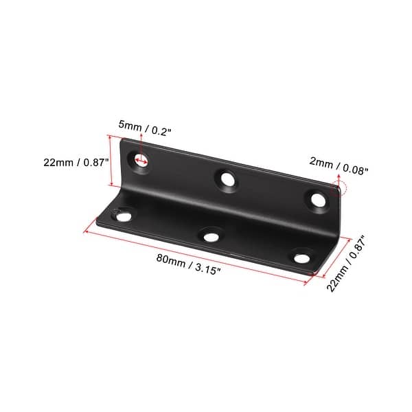 Corner Brace Angle Bracket Stainless Steel L Shape 22mmx22mmx80mm 1Pcs ...