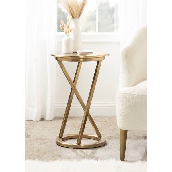 Kate and Laurel Aja Modern Metal Side Table - 15x15x23 - Bed Bath ...