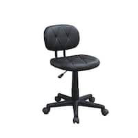 PU Ergonomic Office Chair without Arms,Office Product,Black,Mid-Bcak ...