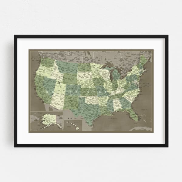 Detailed map of the United States Camo Maps Army Art Print/Poster - Bed ...