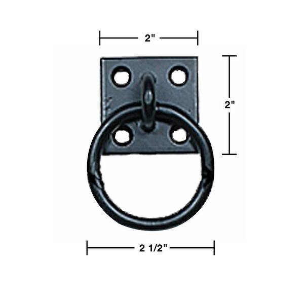 Black Cast Iron Ring Pulls Rustproof Finish Cabinet Hardware (Set of 6 ...