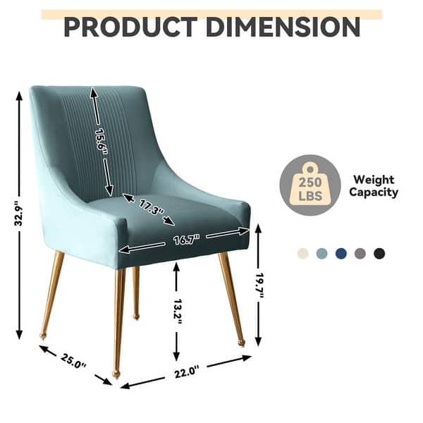 SEYNAR Modern Glam Boucle Pleated Velvet Dining Chair or Vanity Chair ...